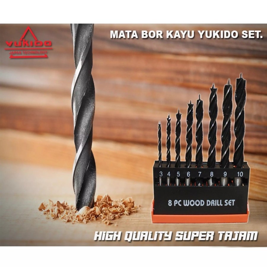 Jual Mata Bor Kayu Set 8 pcs ukuran 3mm - 10mm Super Tajam | Shopee ...