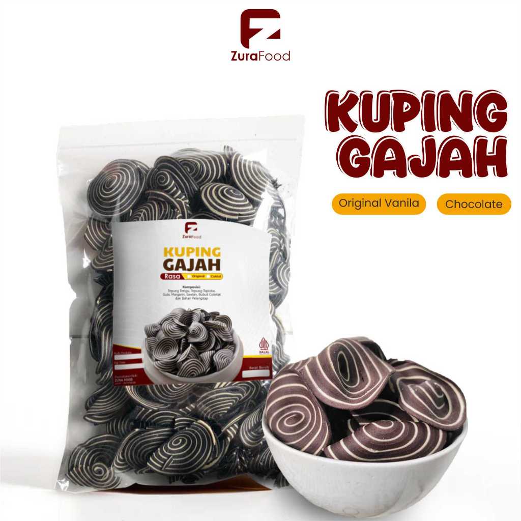 Jual Zura Food Snack Kuping Gajah Cokelat Homemade 250 500 gram Premium ...