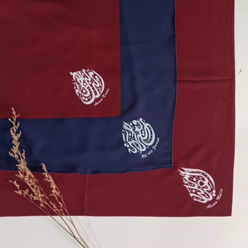 Jual Hijab Sablon Custom Nama / Hijab Tulisan Arab / Hijab Segi Empat ...