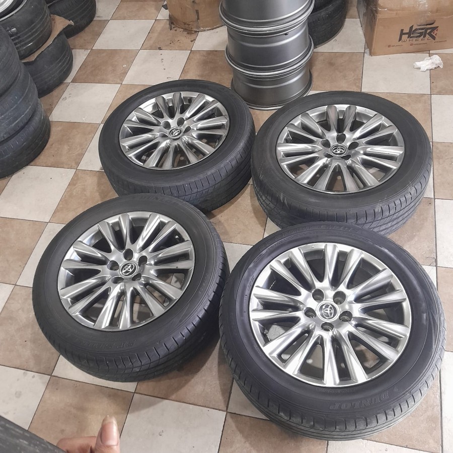 Jual Pelek Bekas Mobil Ori Copotan STD HARRIER R18 Lebar 7,5 Hole 5X114 ET45 HB + BAN DUNLOP 235 ...