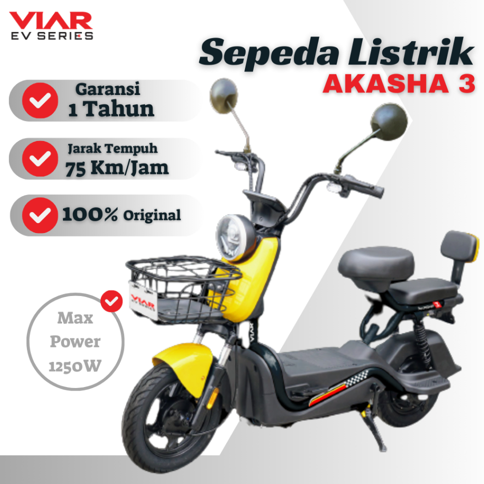 Jual Sepeda Listrik Viar Akasha 3 / 100% Original / Garansi Resmi ...