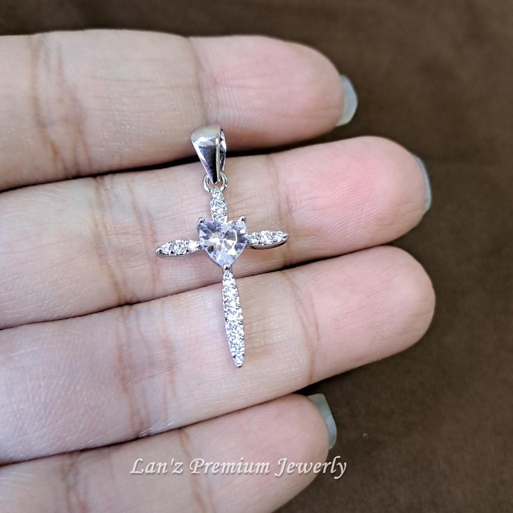 Jual Liontin Salib Love Perak Kristal Titanium Silver | Shopee Indonesia