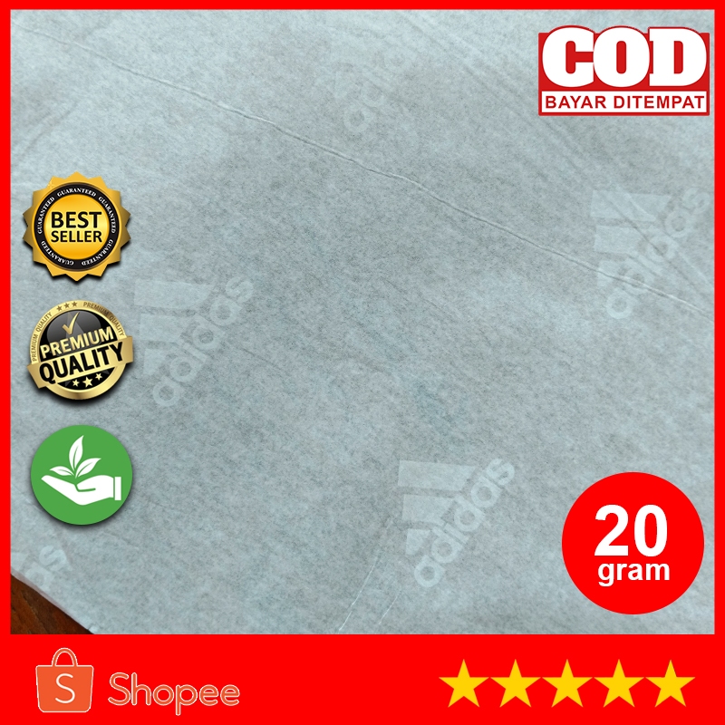 Jual KERTAS TISSUE UNTUK LAYANGAN MOTIF ADIDAS PUTIH /18 GSM / UKURAN ...