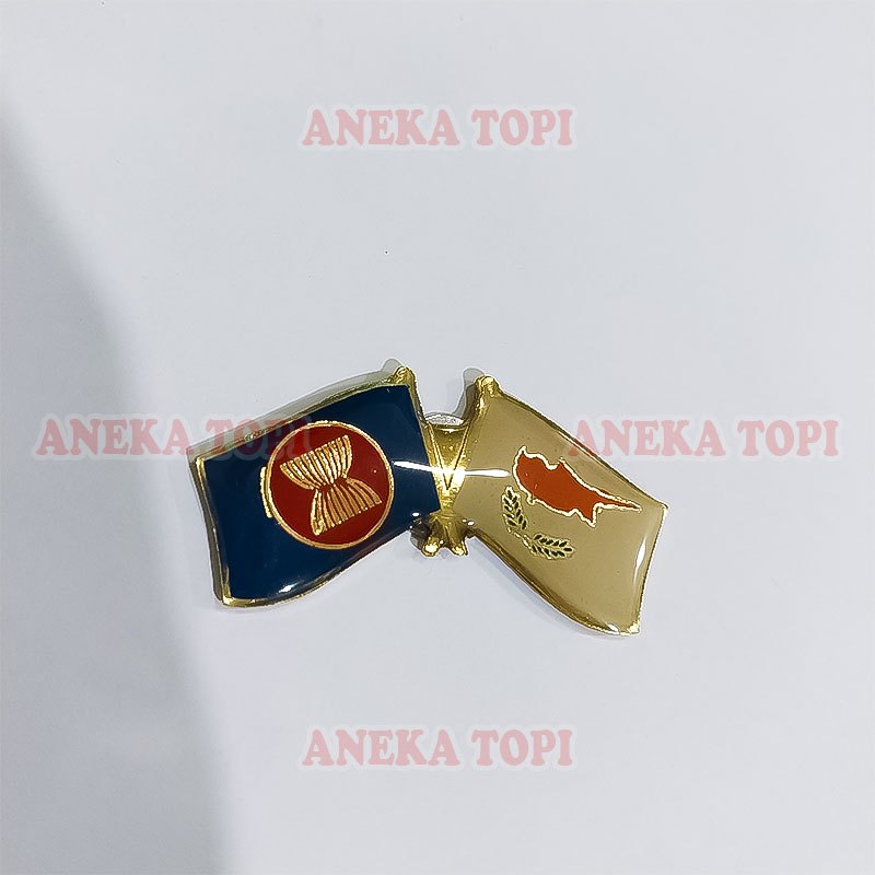 Jual Cross Flag Asean Siprus Pin Bendera Persahabatan Asean Siprus ...