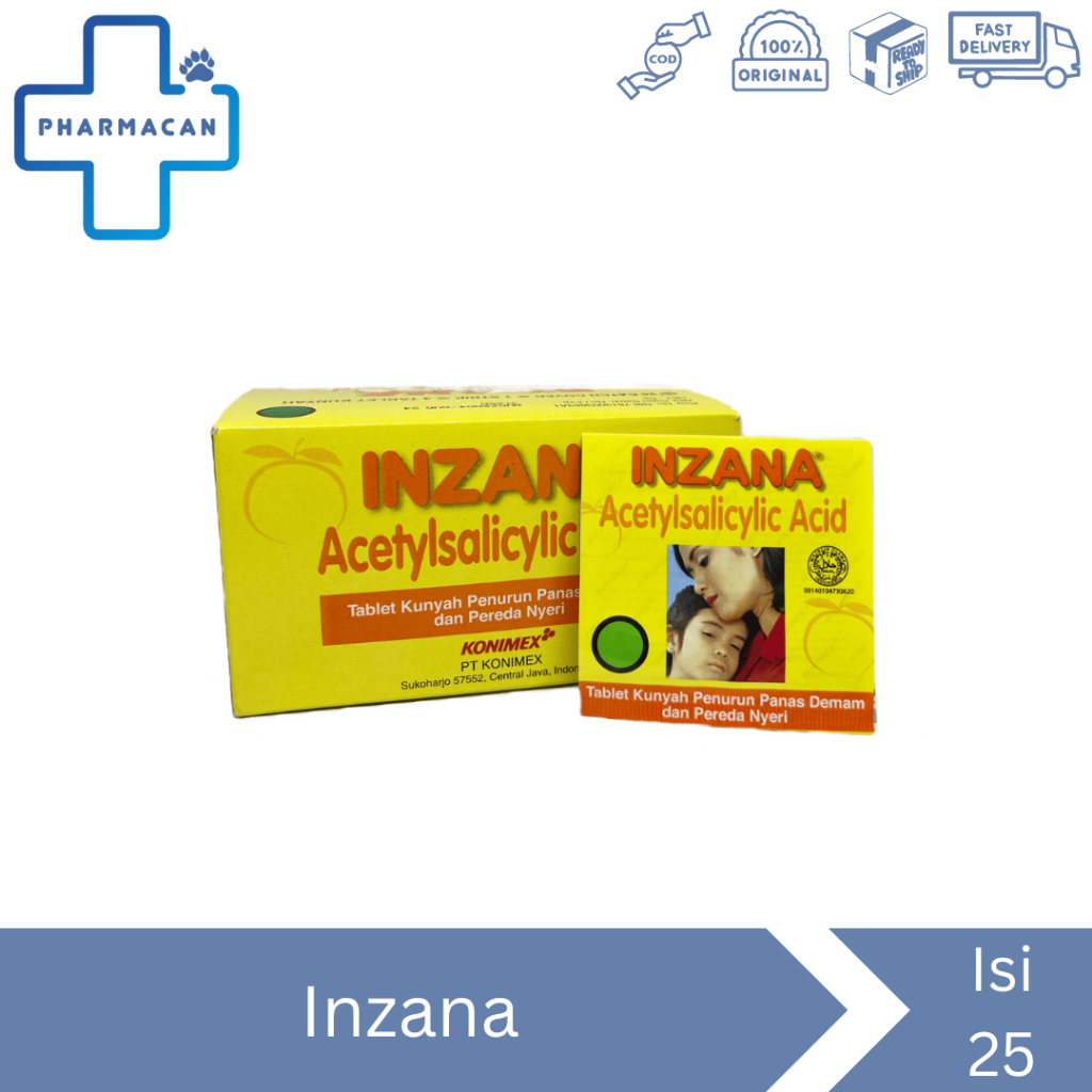 Jual Inzana Tablet Strip | 1 Box isi 25 Strip | Tablet Hisap Obat Demam ...