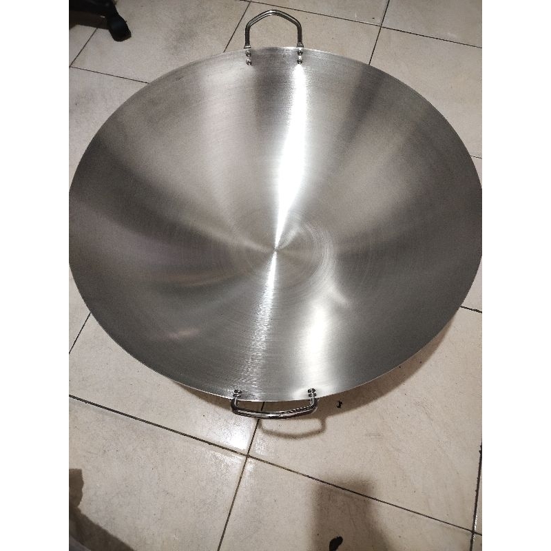 Jual wajan besar/wok stanless putih/penggorengan 80cm | Shopee Indonesia