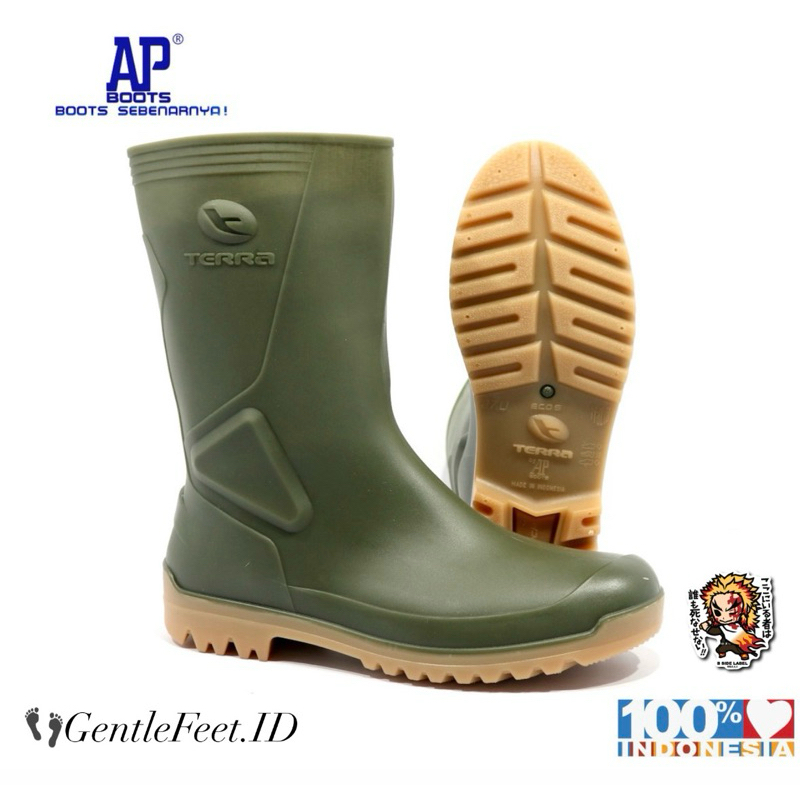 Jual SEPATU BOOT AP BOOTS TERRA ECO 5 SIZE 25-27 WARNA HIJAU / SEPATU AP BOOTS PENDEK TERRA ECO ...