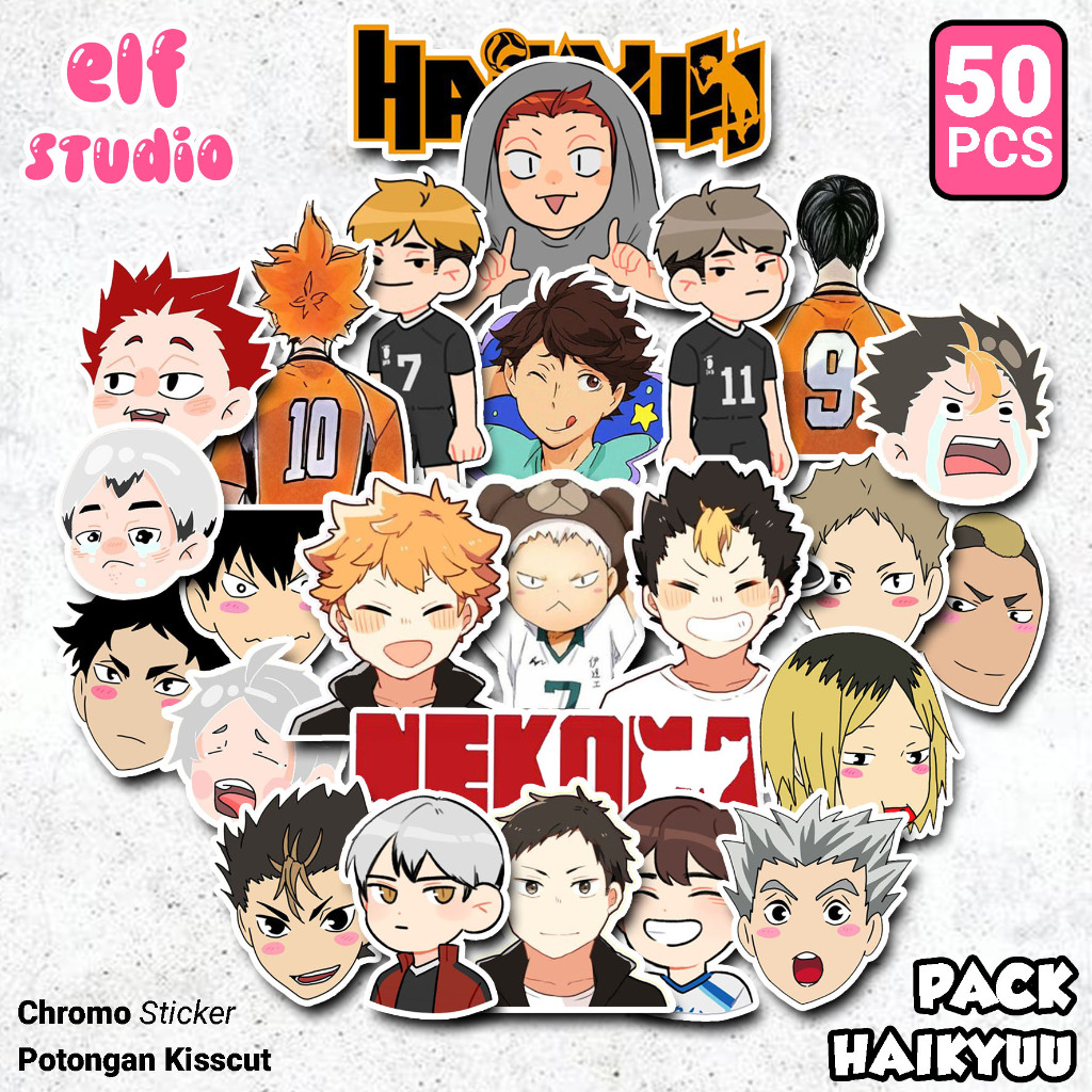 Jual 50 PCS Stiker Haikyu Anime Shoyo Hinata Sticker Kartun Aesthetic ...