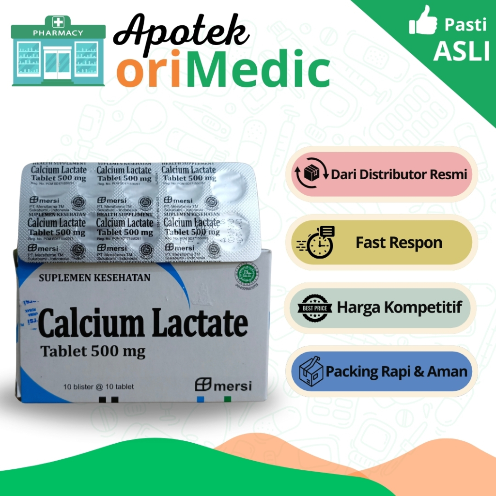 Jual Calcium Lactate 500 mg 10 Tablet | Shopee Indonesia