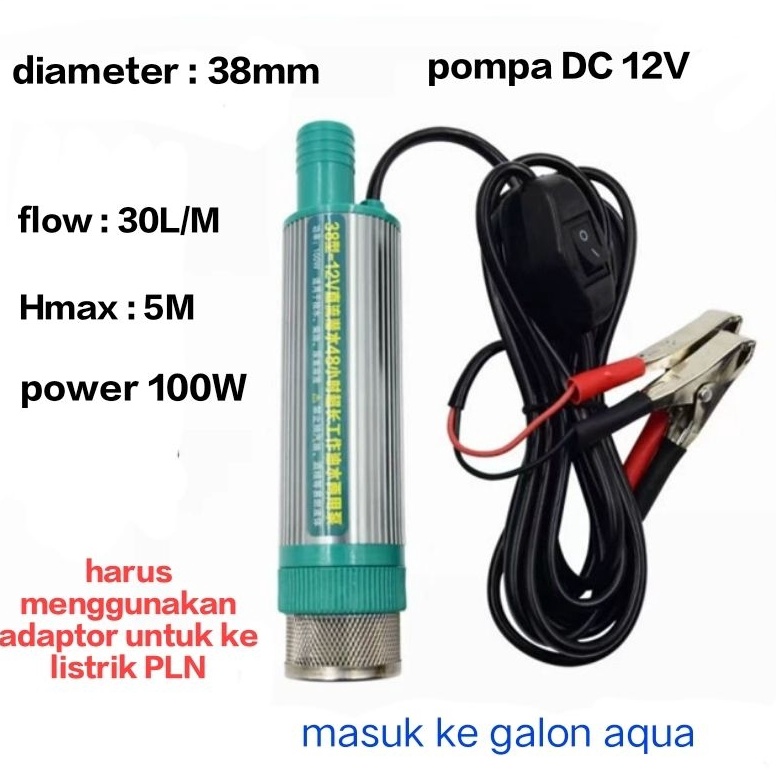 Jual Pompa Air Celup Mini 39mm 12V 24V 1W Diesel Solar Portable 3LM ...