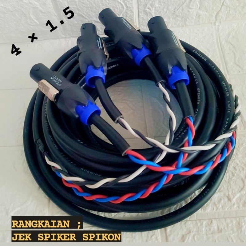 Jual KABEL JEK SPIKER SPEAKER 4x1.5 SPIKON TO SPEAKON 10 METER FULL ...