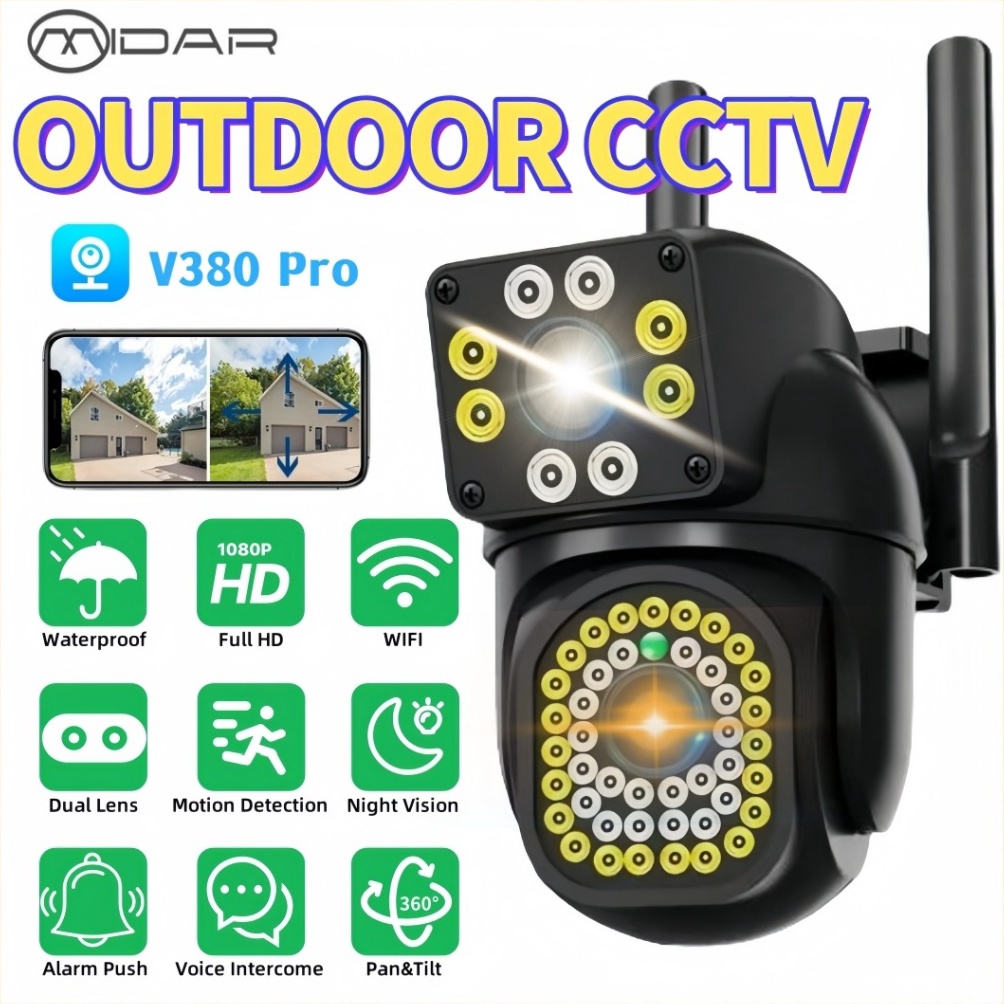 Jual KODE G7T MIDAR V38 Pro CCTV Kamera Outdoor WIFI DualLens AI Human ...