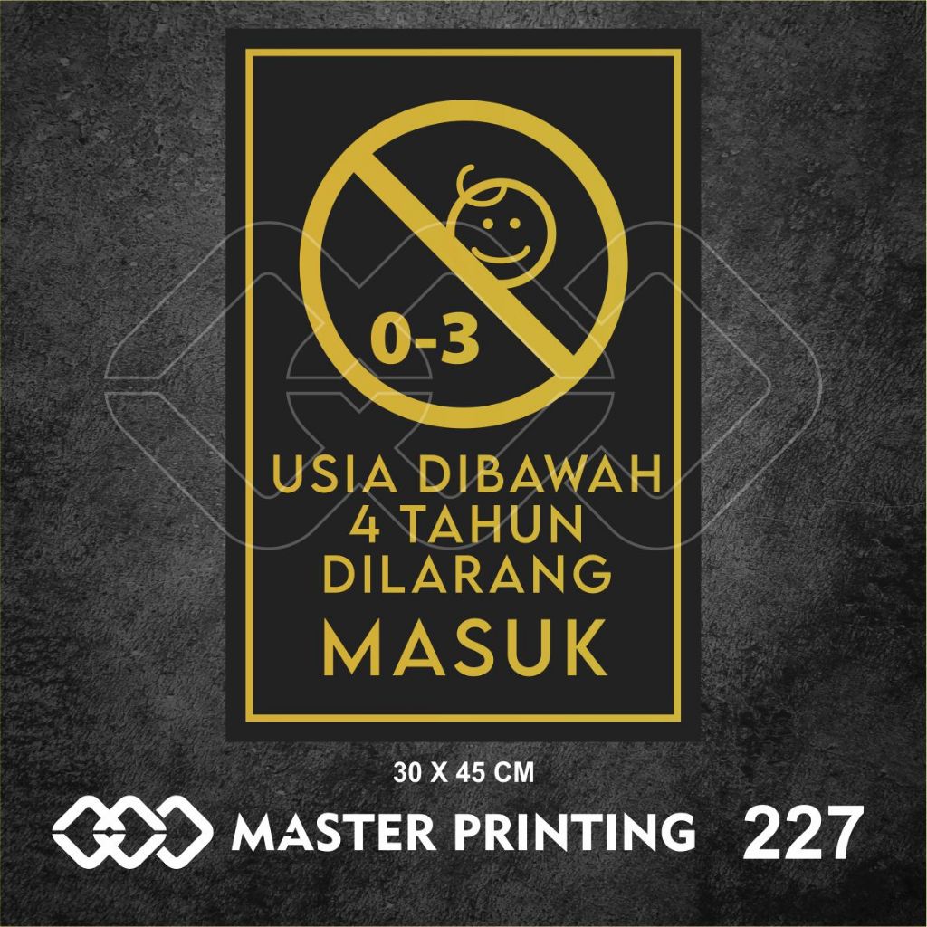 Jual 227 - Stiker Usia Di Bawah 4 Tahun Dilarang Masuk, Sticker Vinyl ...