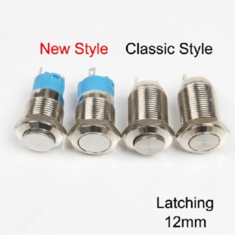 Jual Stainless Steel Push on off Switch Self Locking / Saklar On Off 12MM | Shopee Indonesia