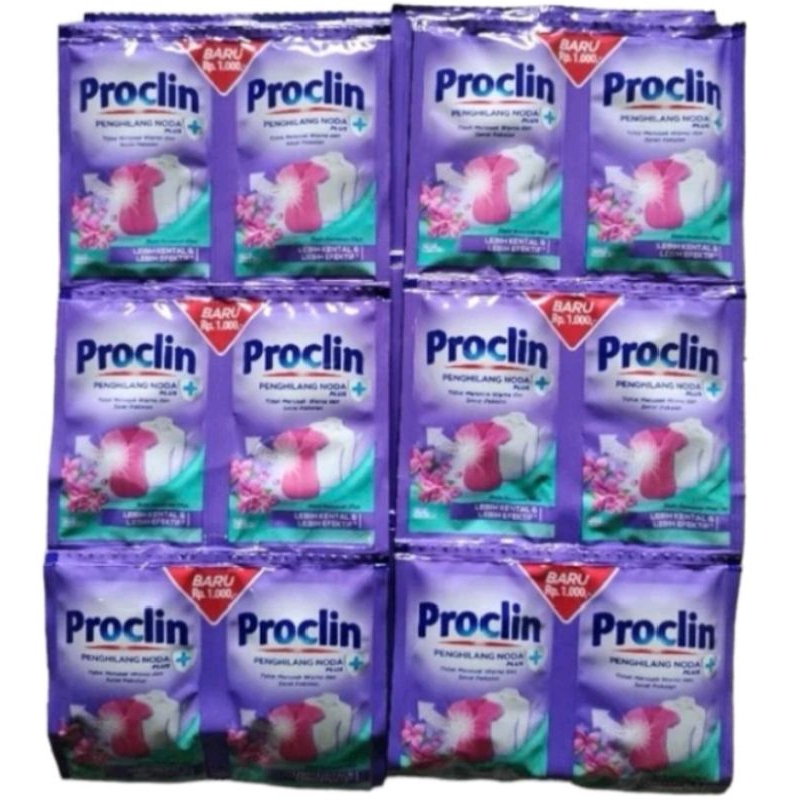 Jual Proclin Penghilang Noda Baju Putih dan Warna 12 x 25ml (1 Renteng ...