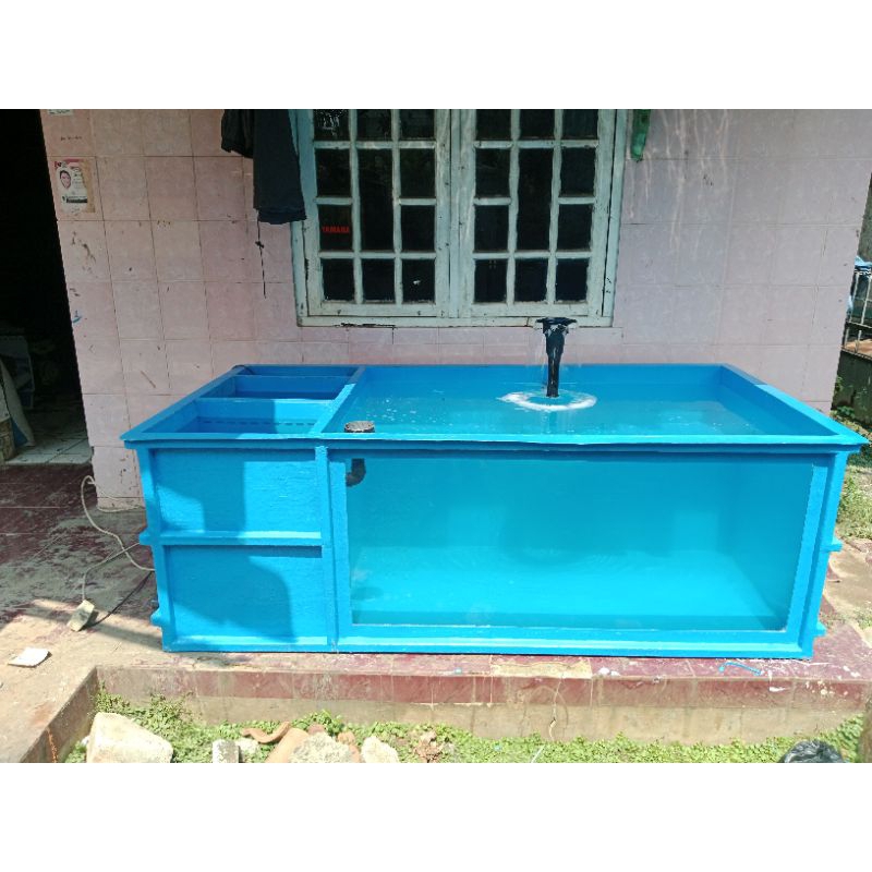Jual kolam ikan fiber glas kaca size 200*100*70+filsam kaca 12mm ...