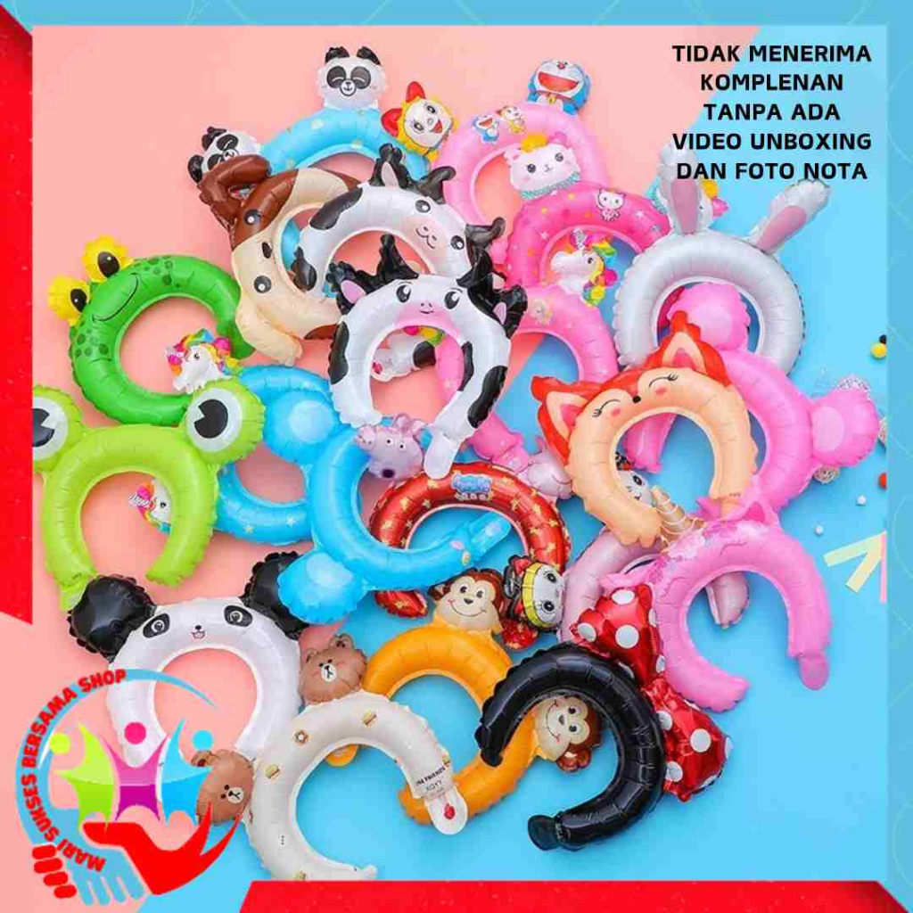Jual MSBS Balon Bando Karakter Hewan Balon Foil Kartun Animal Headband ...
