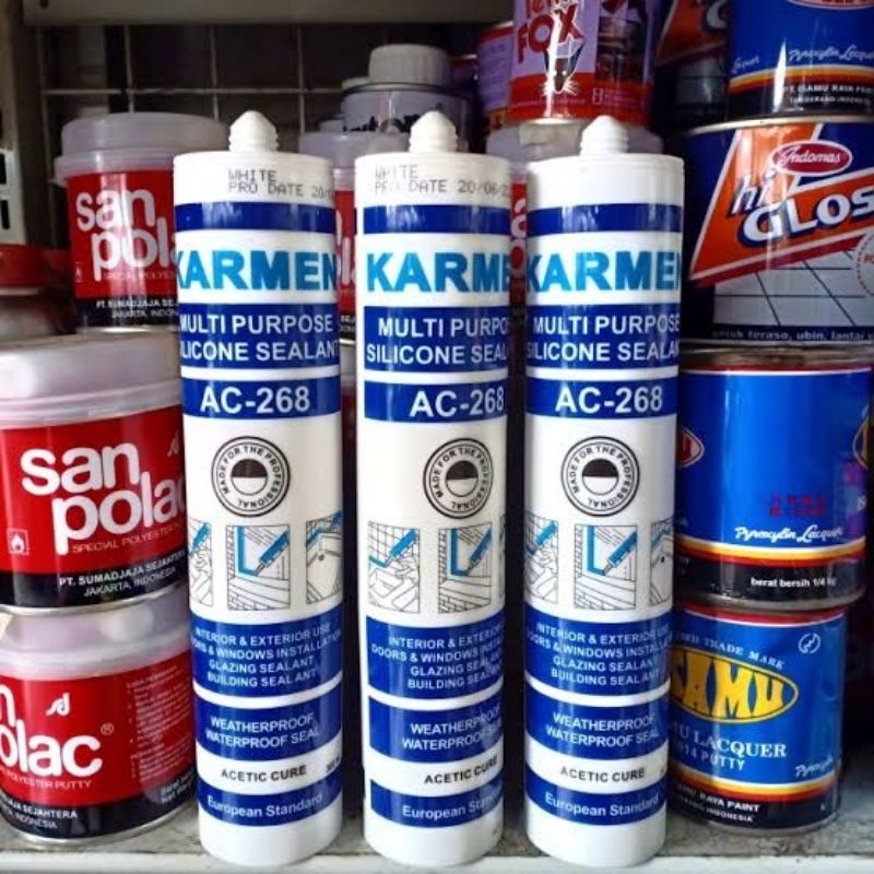 Jual KARMEN Silicone Sealant Lem Keramik Kaca ACP | Shopee Indonesia
