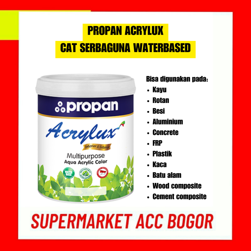 Jual Propan Acrylux Cat Multipurpose Warna Khusus 1ltr - Cat Waterbased ...