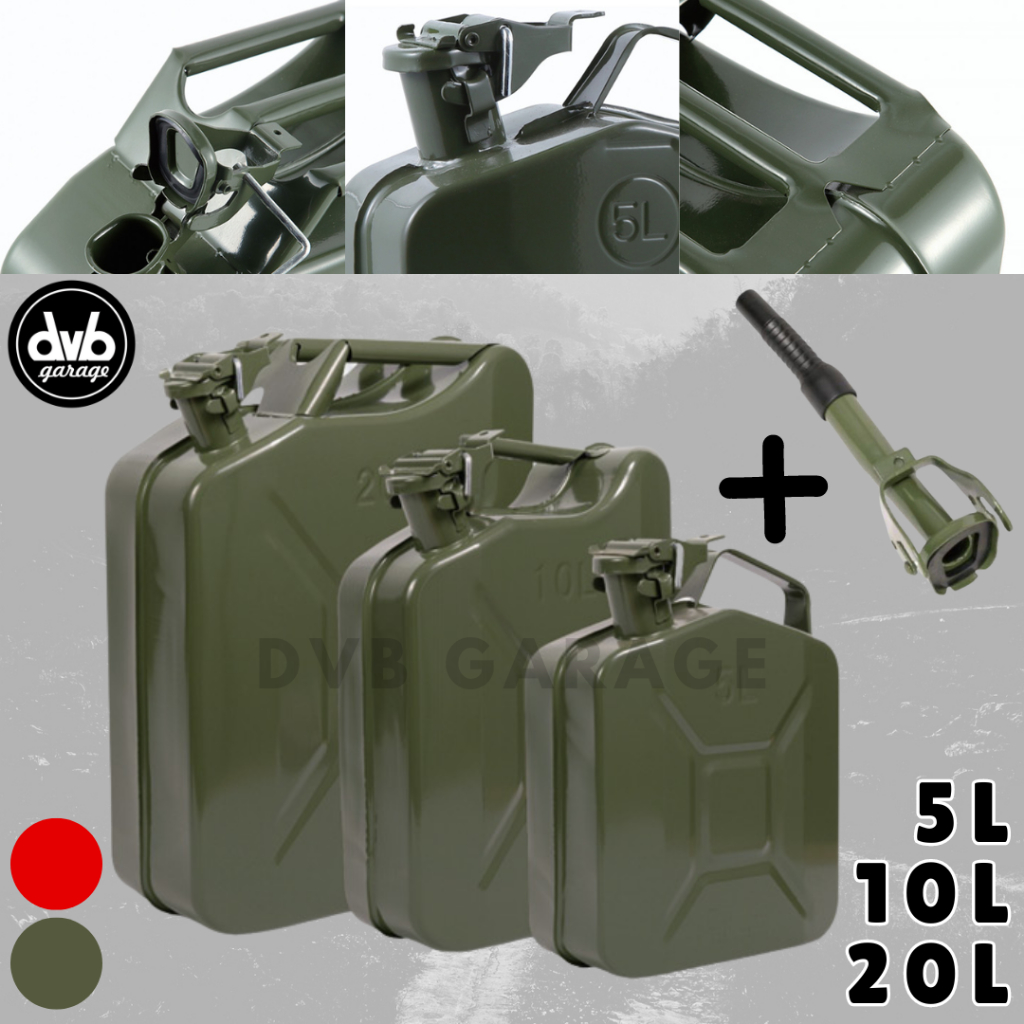 Jual JERIGEN BESI BENSIN SOLAR JERRYCAN CARBON STEEL PLATE JIRIGEN ARMY ...