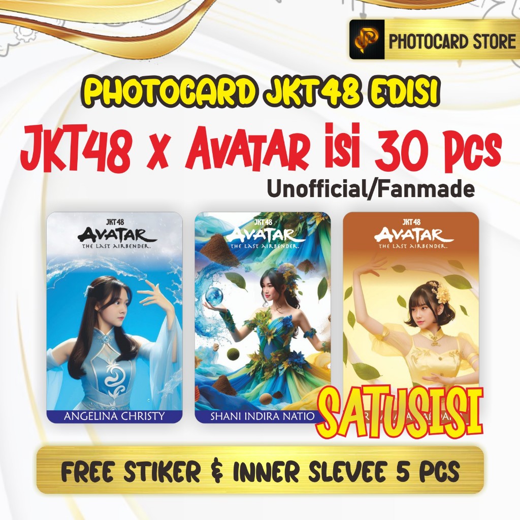 Jual Photocard JKT48 Edisi JKT48 x Avatar isi 30 Pcs Tebal 310grm (Free Stiker dan Inner Slevee ...
