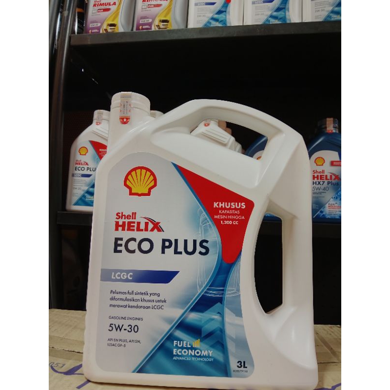 Jual SHELL HELIX ECO PLUS 5W-30 3L OLI MESIN MOBIL ORIGINAL LCGC Fully ...