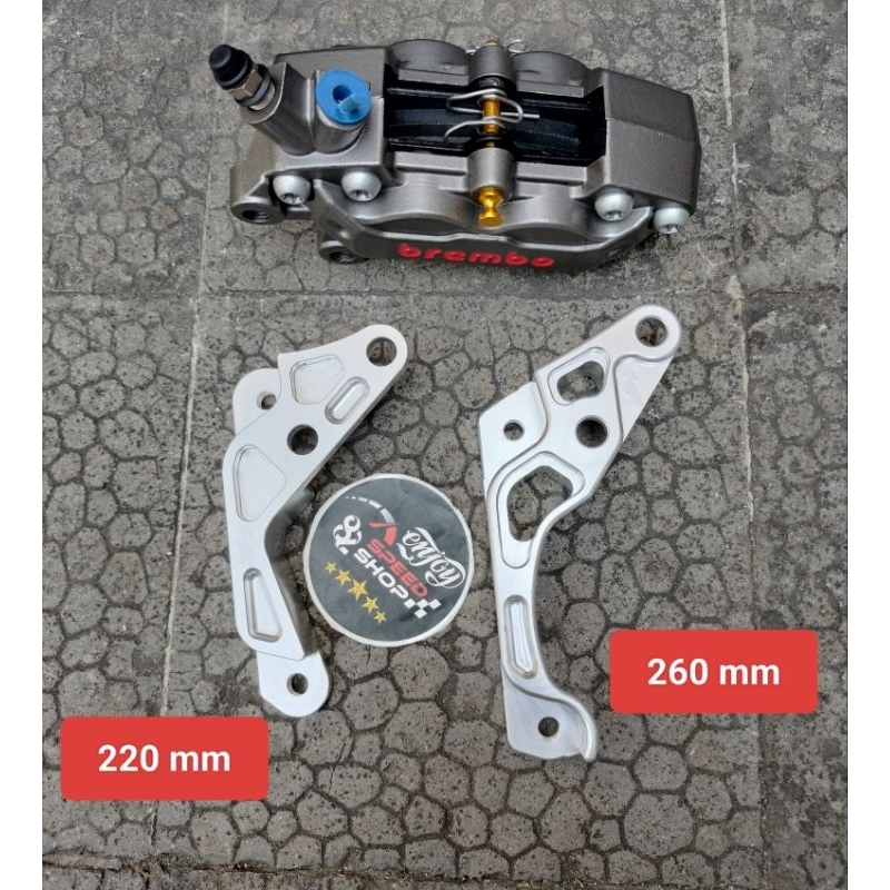 Jual Paket Kaliper Kiri 4p / 4 Piston big pot axial Plus Breket Beat Scopy Vario Dis 220 mm ...
