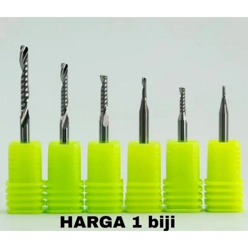 Jual 1 biji mata bor EndMill SPIRAL 1 Flute CNC Router Bit Cutter ...