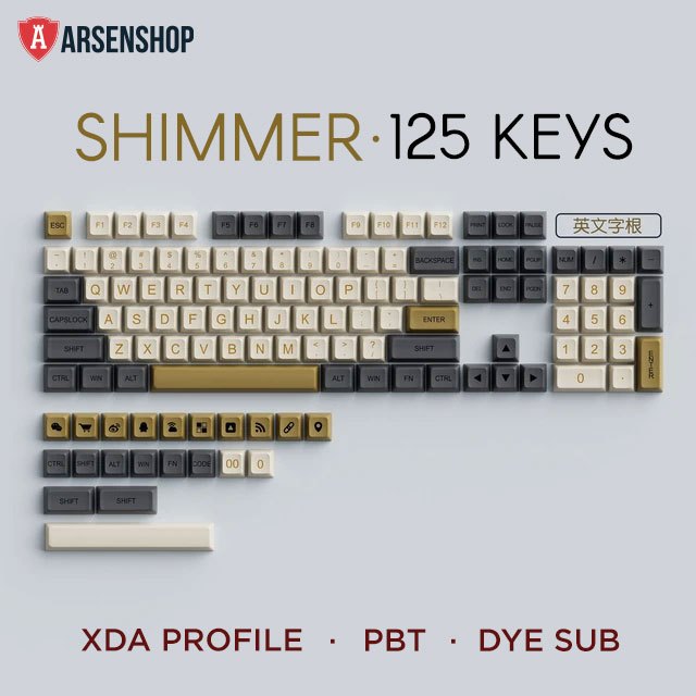 Jual Keycaps Shimmer PBT 125 keys XDA Profile Mechanical Keyboard ...