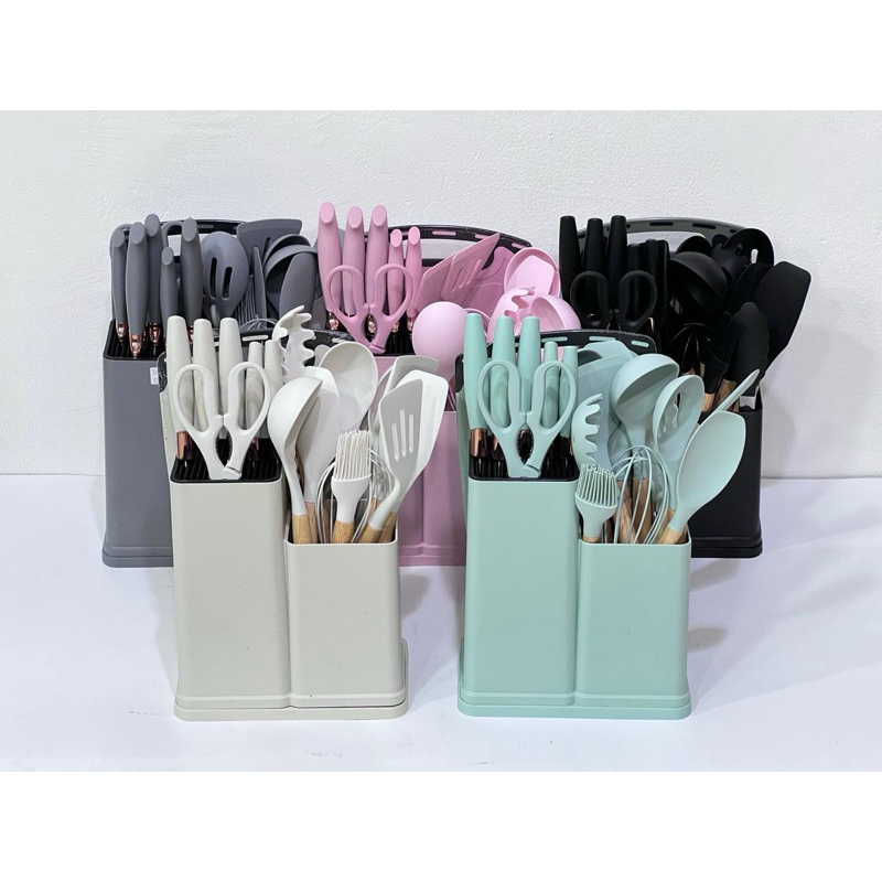 Jual YS45 SPATULA SILIKON KITCHENWARE SET 19 PCS / SPATULA SILICONE ...