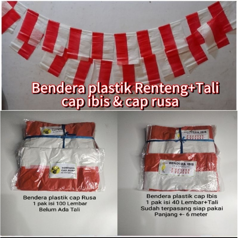Jual BENDERA PLASTIK RENTENG MERAH PUTIH ISI 100 LEMBAR | Shopee Indonesia