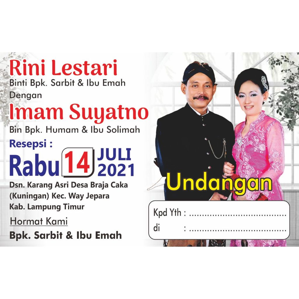 Jual Keplek / Kartu Punjungan / Undangan Besek / Undangan Pernikahan ...