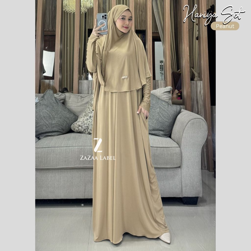 Jual Zazaa Label-Haniya jersey abaya set hijab batwing casual wanita busui polos | Shopee Indonesia