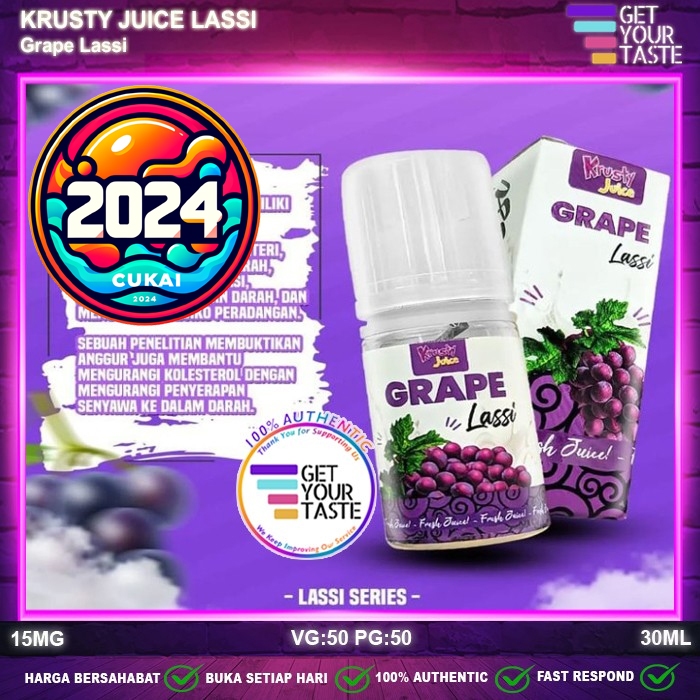 Jual Liquid Krusty Juice Grape Lassi Pods Friendly 30ML Salt by Java ...