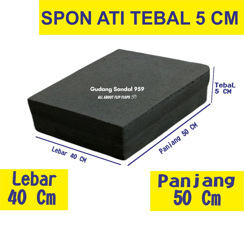 Jual SPON ATI / BUSA ATI / SPON EVA TEBAL 5 CM HITAM UKURAN 40 X 50 CM ...