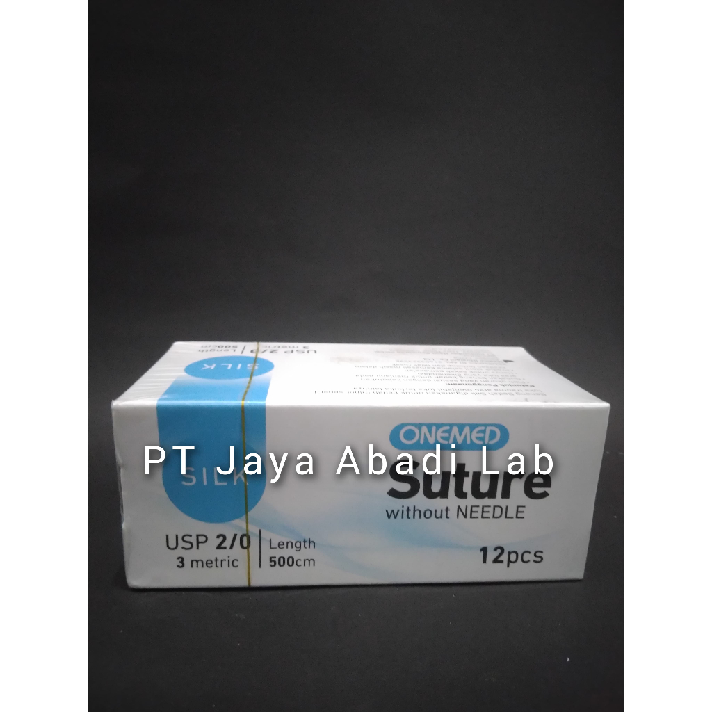 Jual ONEMED Benang suture sutera sutra silk 2/0 3/0 box isi 12 tanpa ...