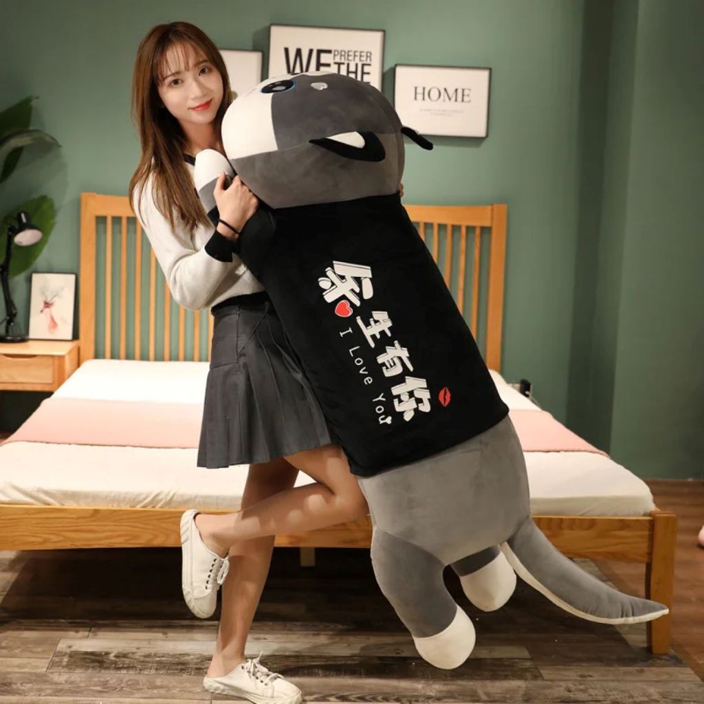 Jual Boneka Guling Karakter Anjing Husky Jumbo Ukuran 90 cm Bahan Halus ...