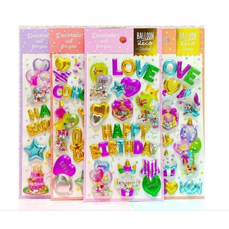 Jual [ST 04] Sticker Stiker Timbul 3D Metalik Happy birthday Thank You ...