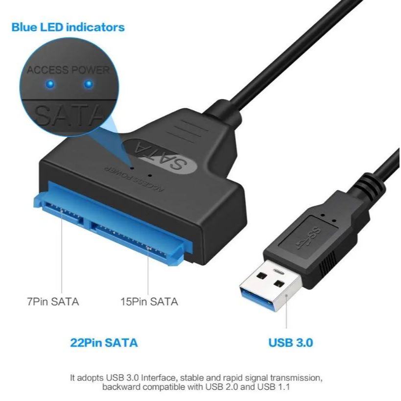 Jual Kabel SATA to USB 3.0 HDD SSD Adaptor 30cm 2.5 Inch Adapter ...