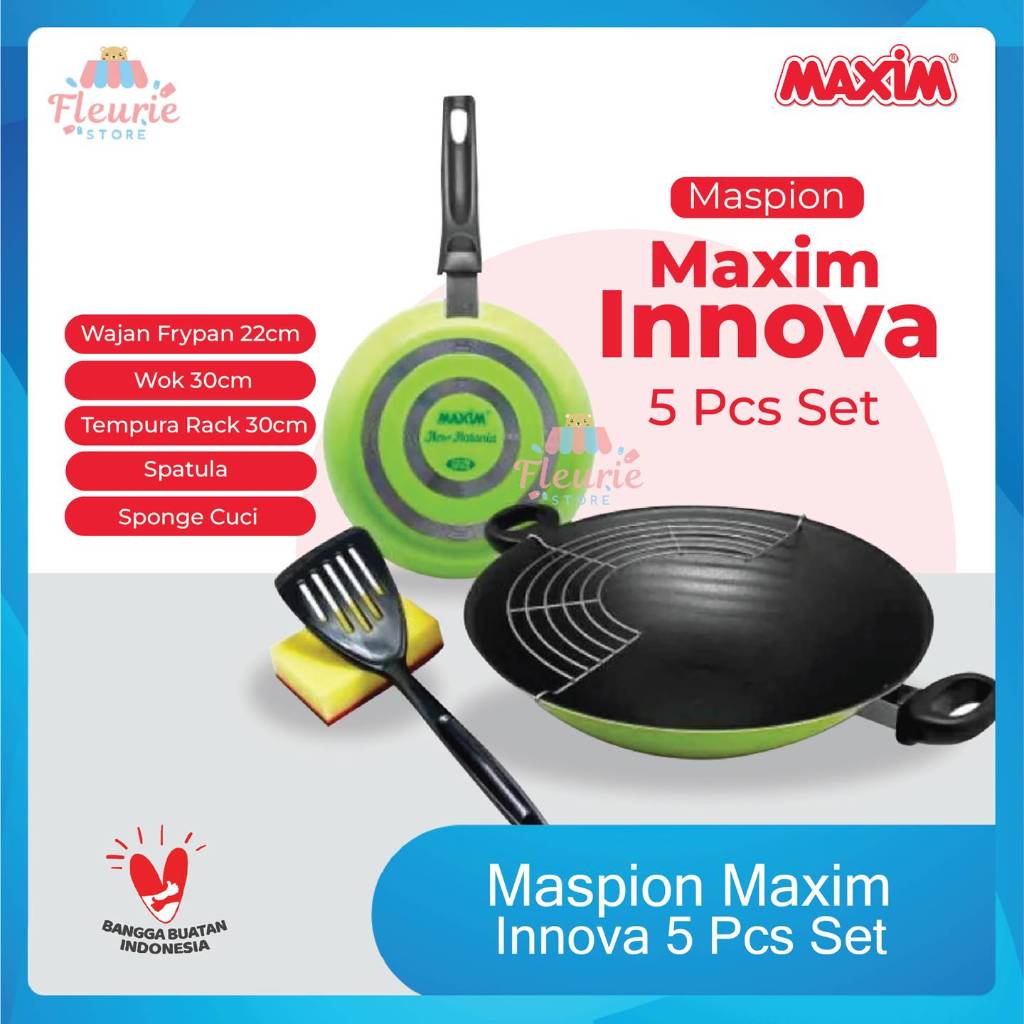 Jual MASPION Maxim Innova 5pcs Set - Wajan Frypan Wok Cookware Set ...