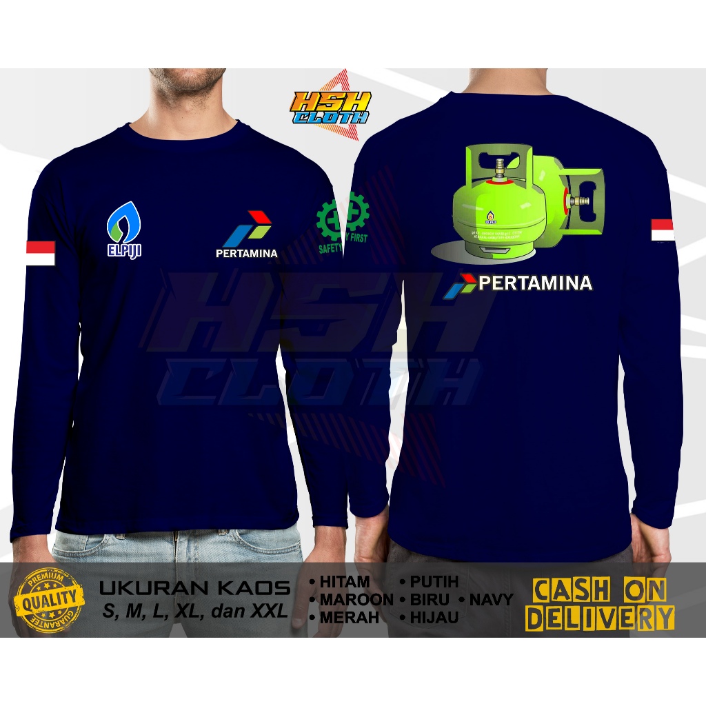 Jual Baju Kaos Distro Lengan Panjang Pertamina Elpiji Tabung Gas V2 ...
