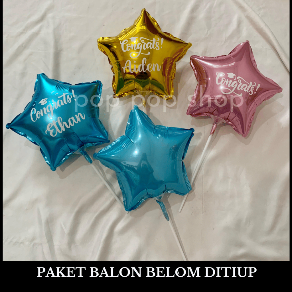 Jual Foil Custom nama / Balon Foil / Balon Foil Bintang / PAKET BALON ...
