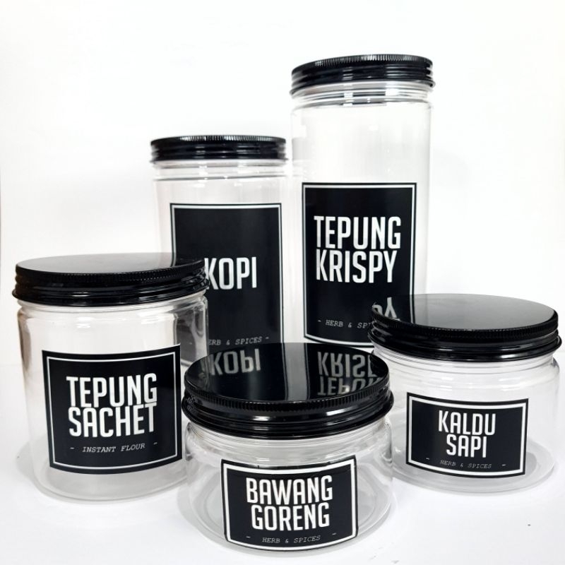 Jual Toples Tutup Aluminium Hitam Stiker Bisa Request, Toples Kedap ...