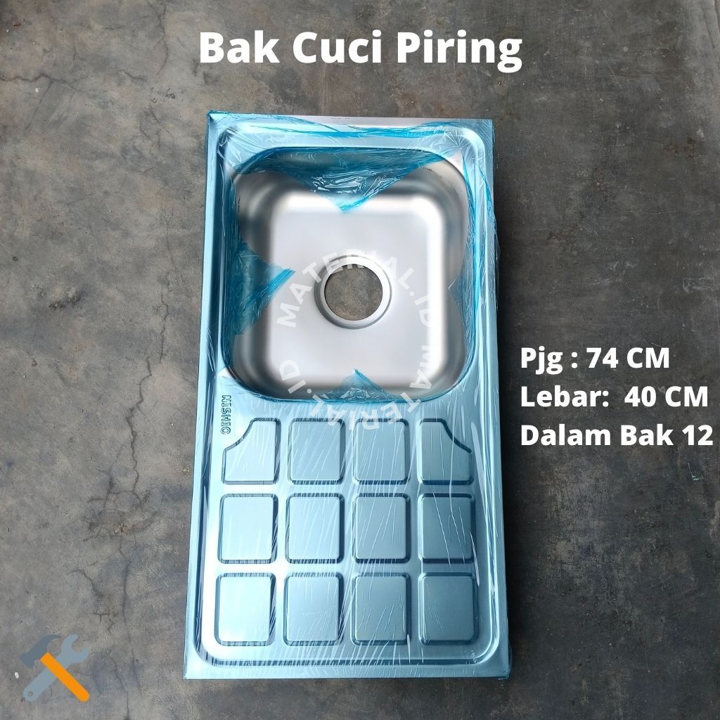 Jual Bak Cuci Piring Lidah Dapur Sink Wing Wastafel Lidah 74 x 40 x 12 ...