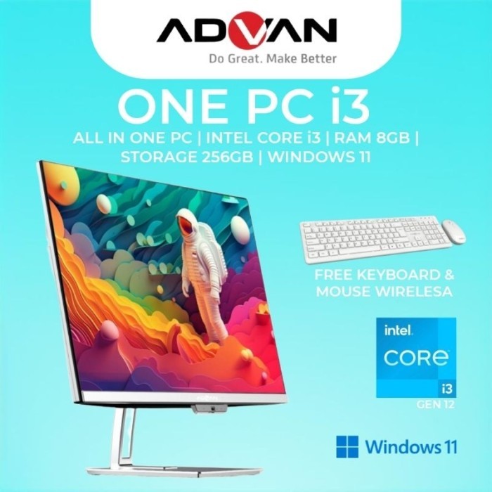 Jual Advan One PC i3 A-8S2 PC/Komputer AIO core i3-1215U ram 8GB ssd ...