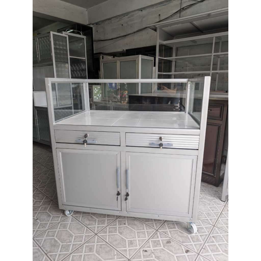 Jual MEJA KASIR RAK KASIR ALUMUNIUM TEBAL | Shopee Indonesia