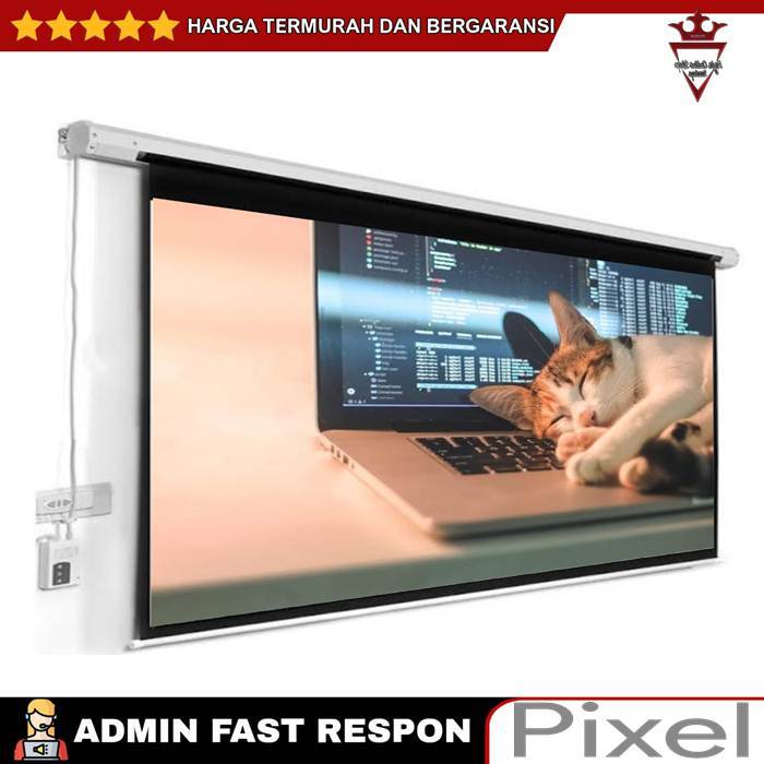 Jual Layar Proyektor Projector Motorized 70", 100" Dan 120" Remote ...