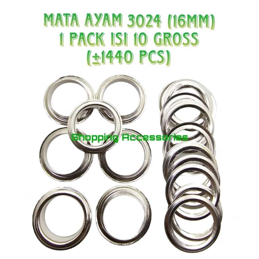 Jual Mata Ayam Eyelet 3024(16mm) Nikel 1 Pack isi 1440pcs | Shopee ...