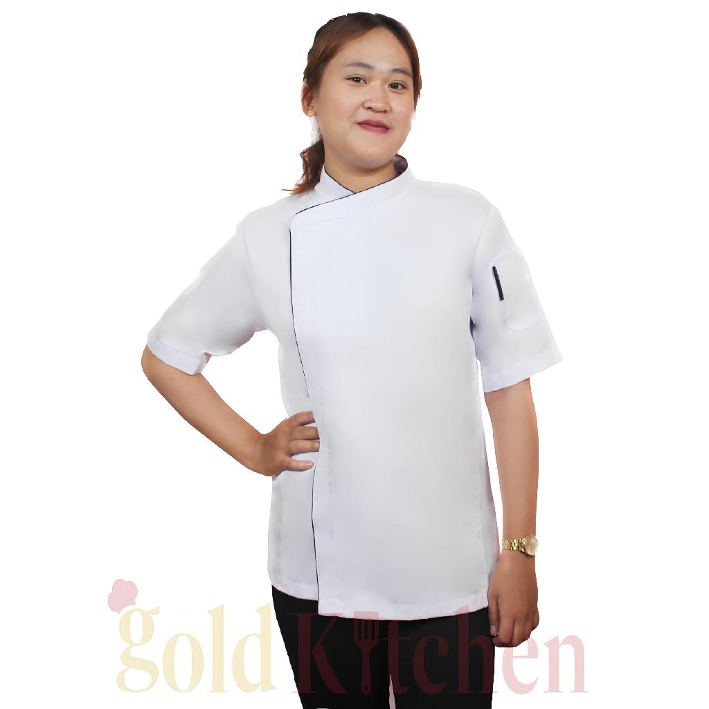 Jual Baju Chef Baju Koki Chef Jacket Pria Wanita Lengan Pendek Model ...