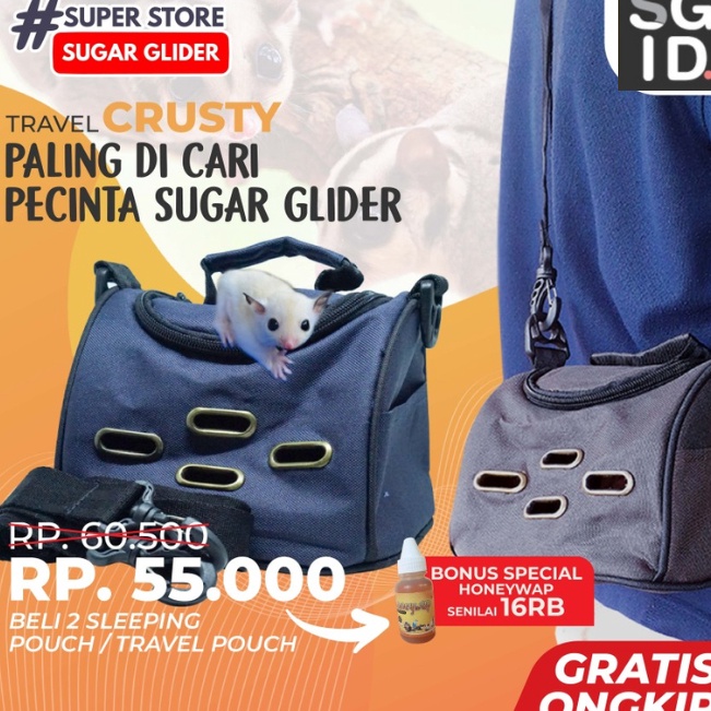 Jual Hadir Favorit Bonding Bag Crusty Travel Pouch Sugar Glider Tupai ...